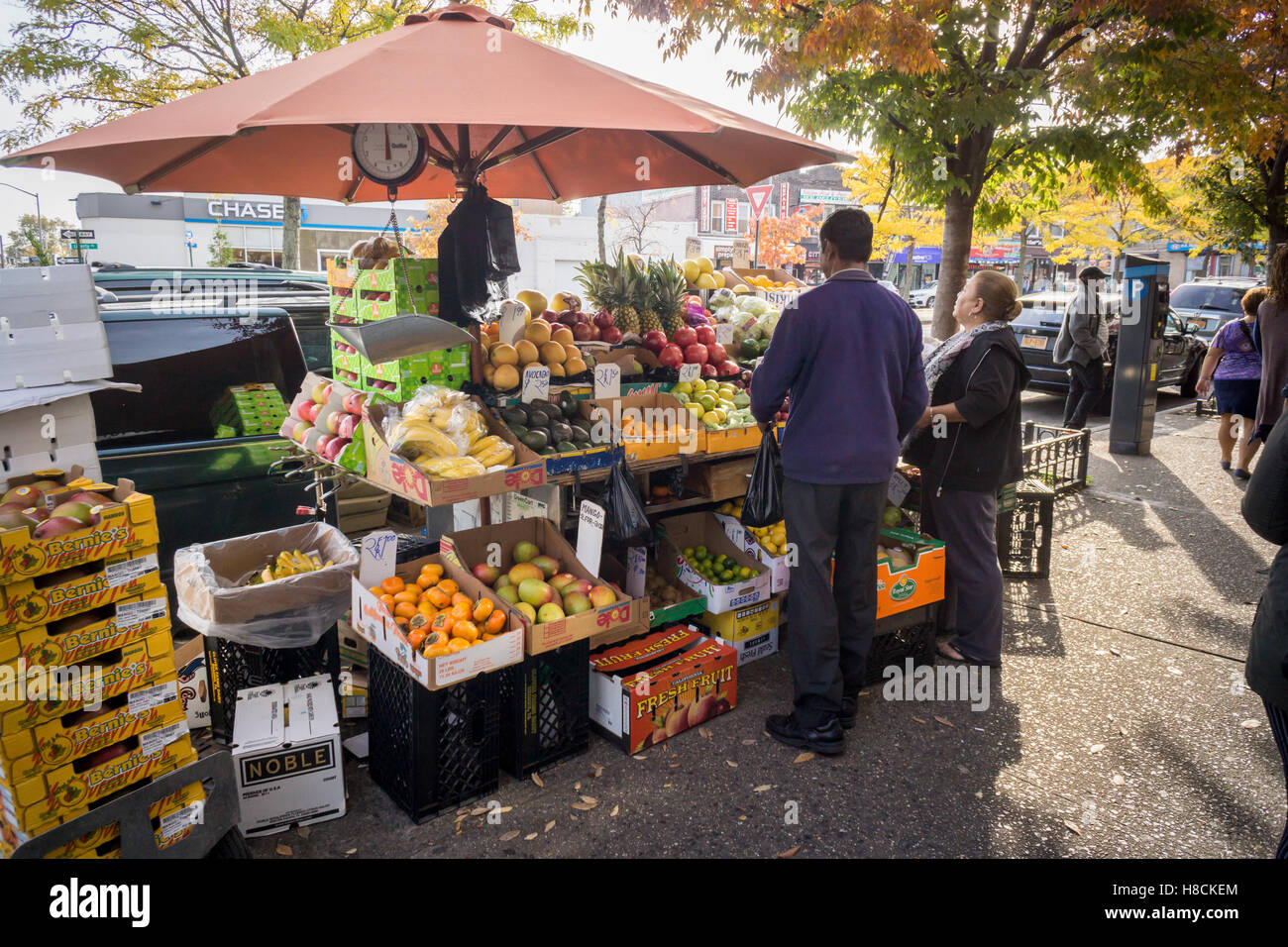A produce vendor in the City Line neighborhood on the Brooklyn-Queens ...