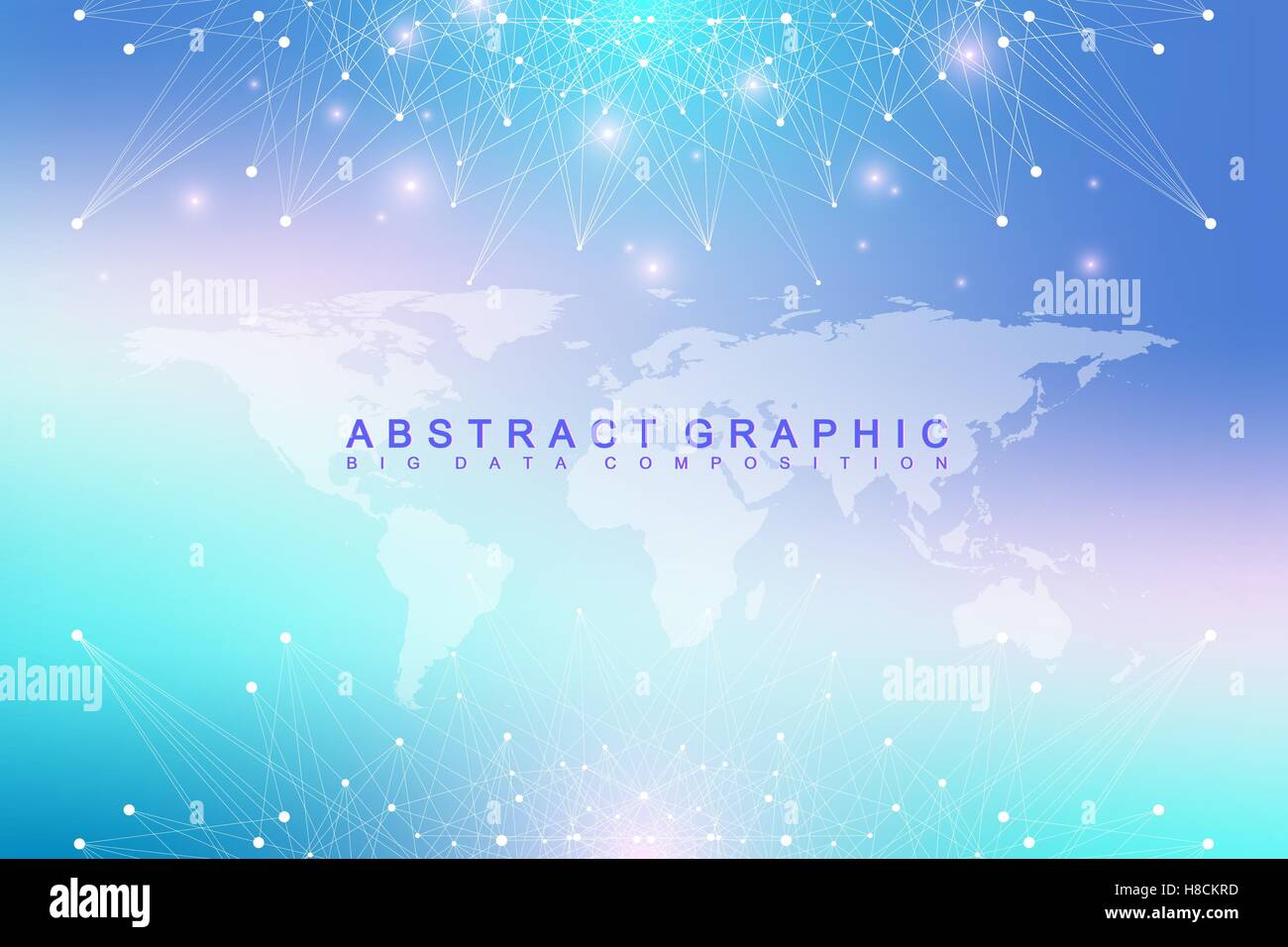 Big data complex. Graphic abstract background communication. Perspective backdrop with World Map ...