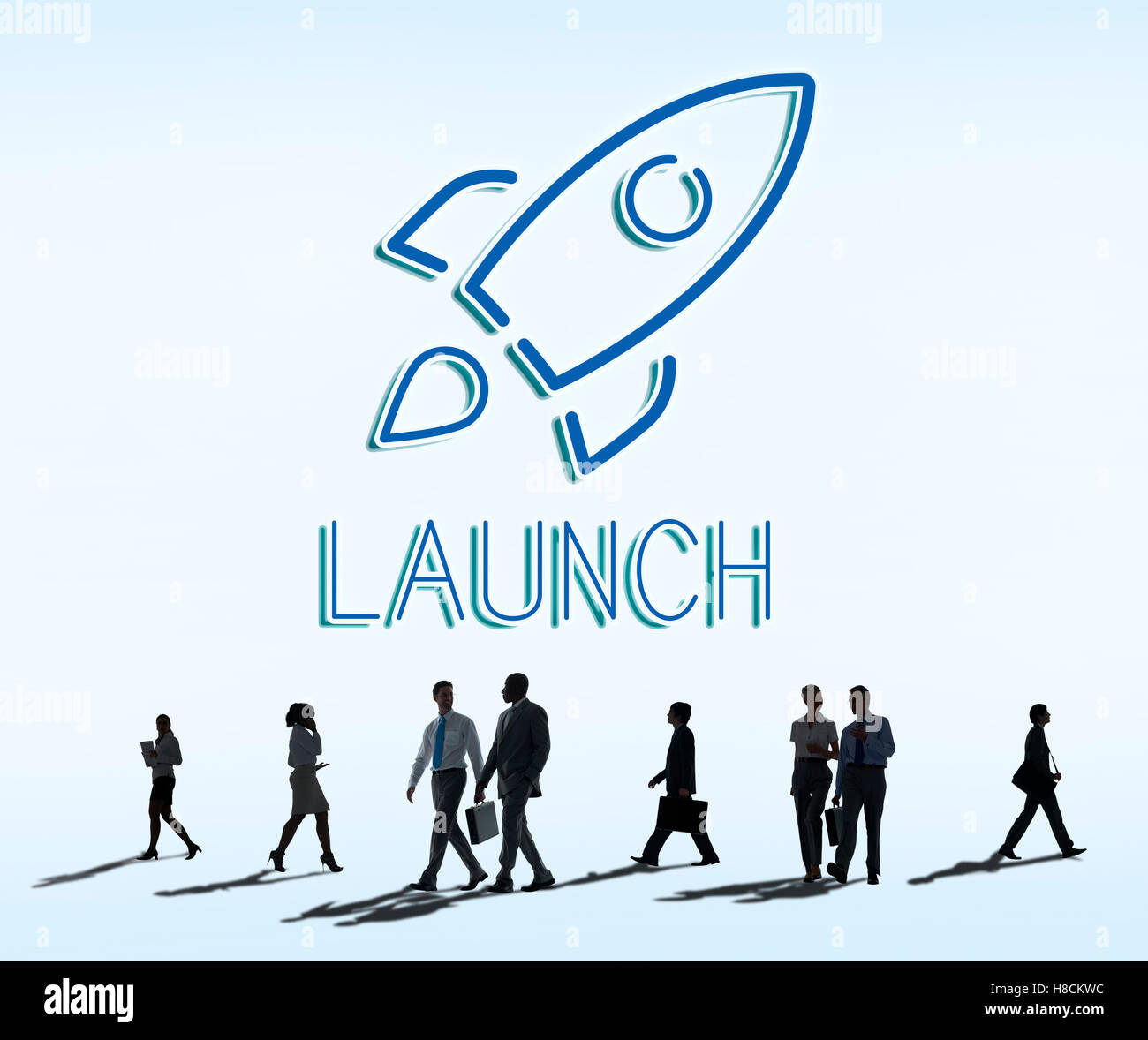 Business Goals Rocketship Target Concept Stock Photo - Alamy