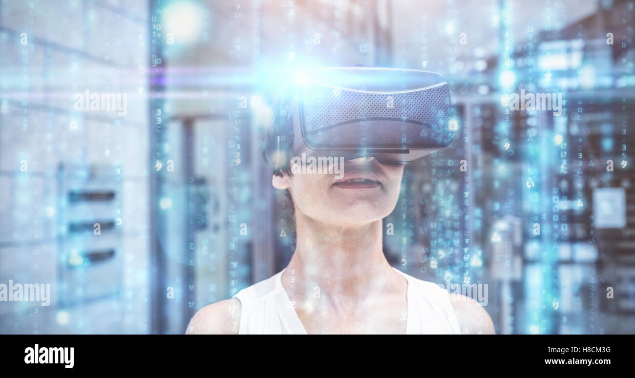 Composite image of digitally generated black and blue matrix Stock ...