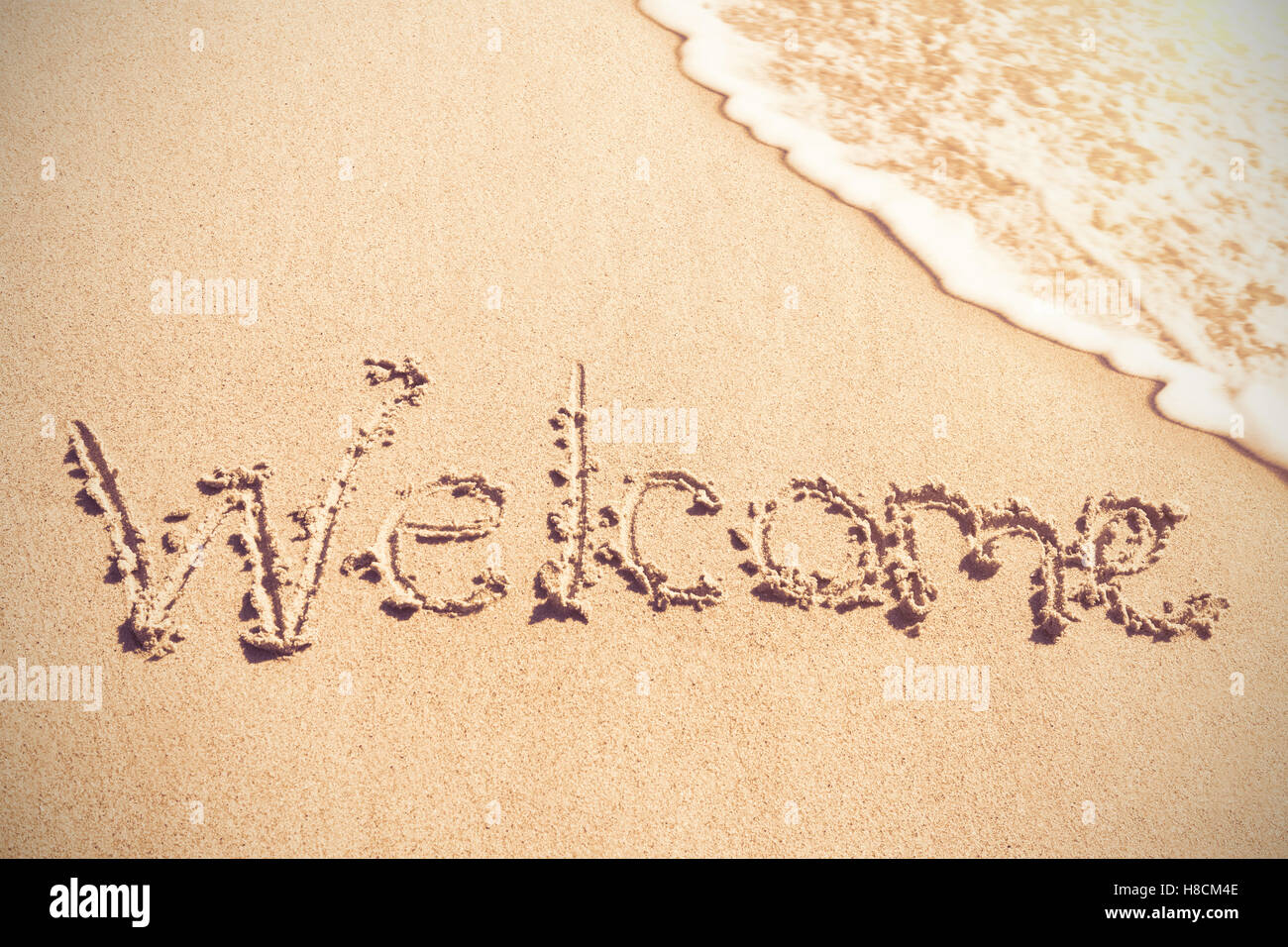 Welcome text written on hi-res stock photography and images - Alamy