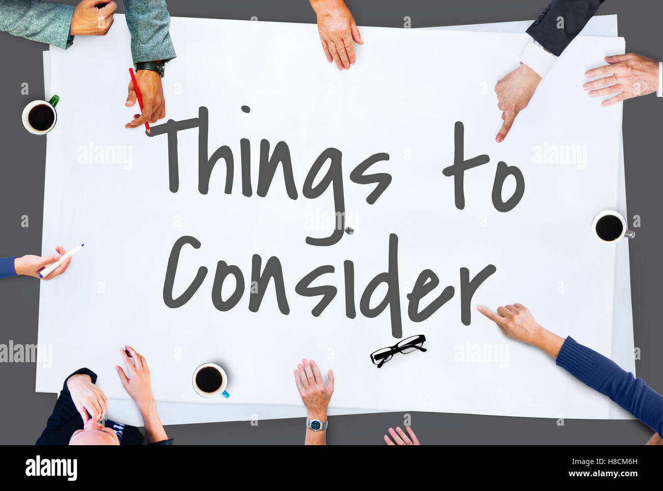 Things To Consider Work Concept Stock Photo - Alamy