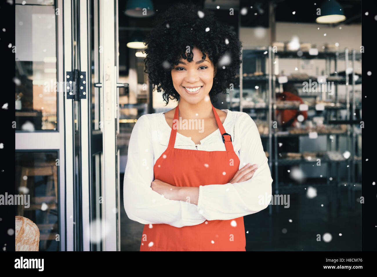 Composite image of snow falling Stock Photo - Alamy
