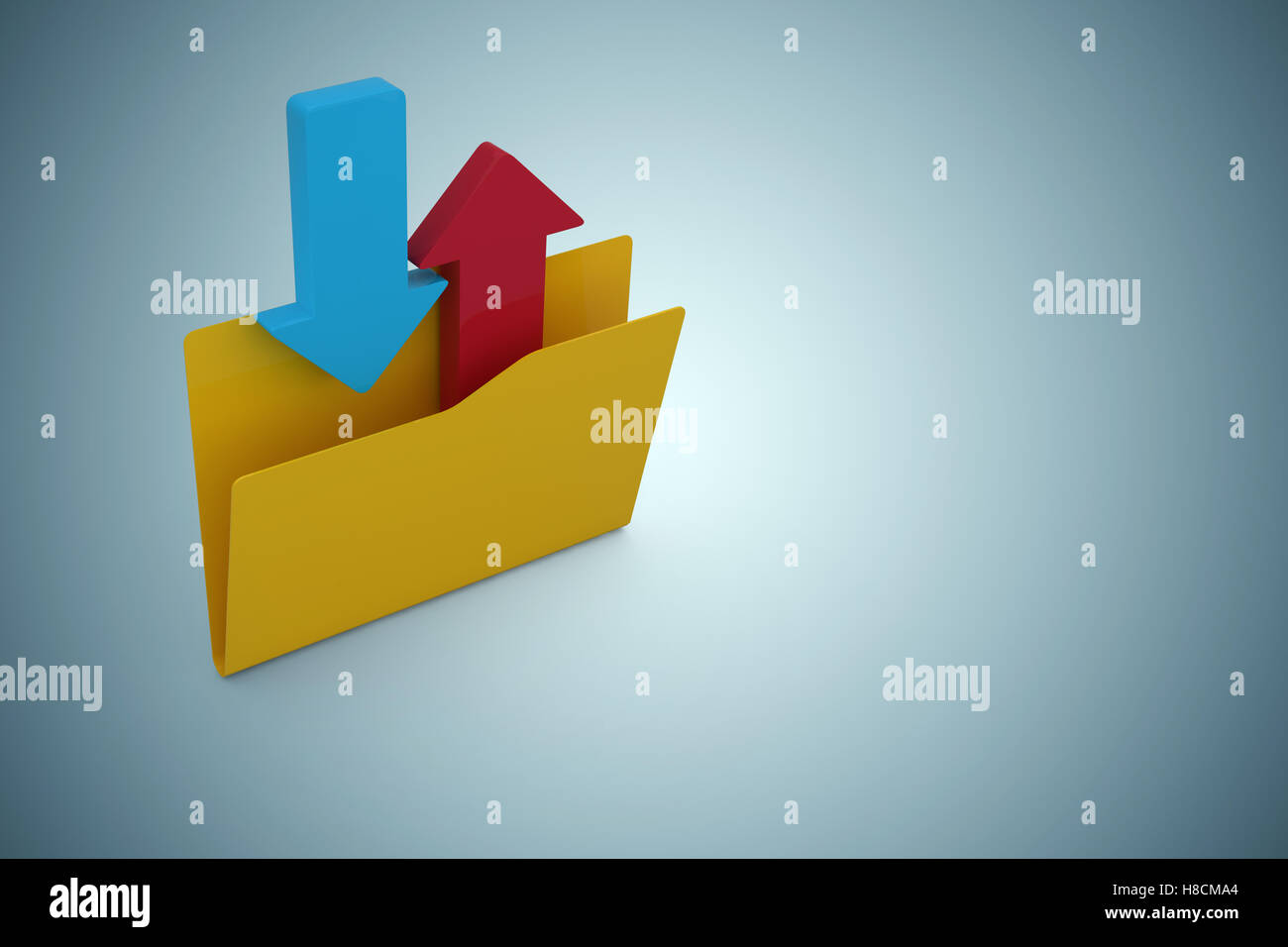 Composite image of folder with arrow signs Stock Photo - Alamy