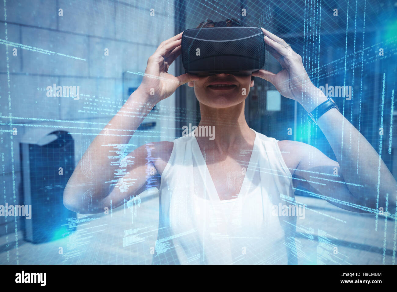 Composite image of illustration of virtual data Stock Photo - Alamy