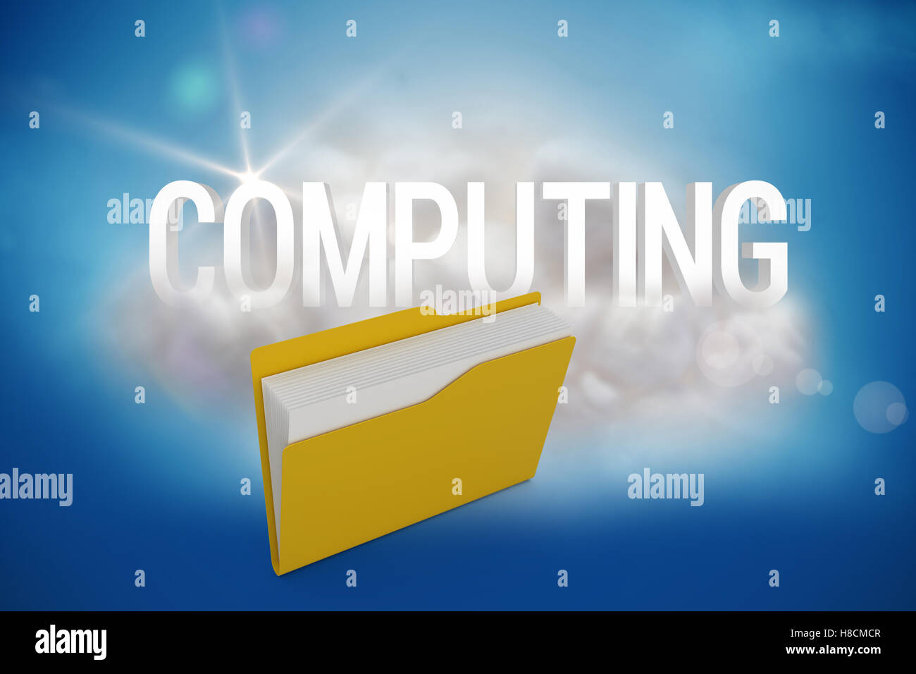 Composite image of digital image of yellow folder with document Stock ...