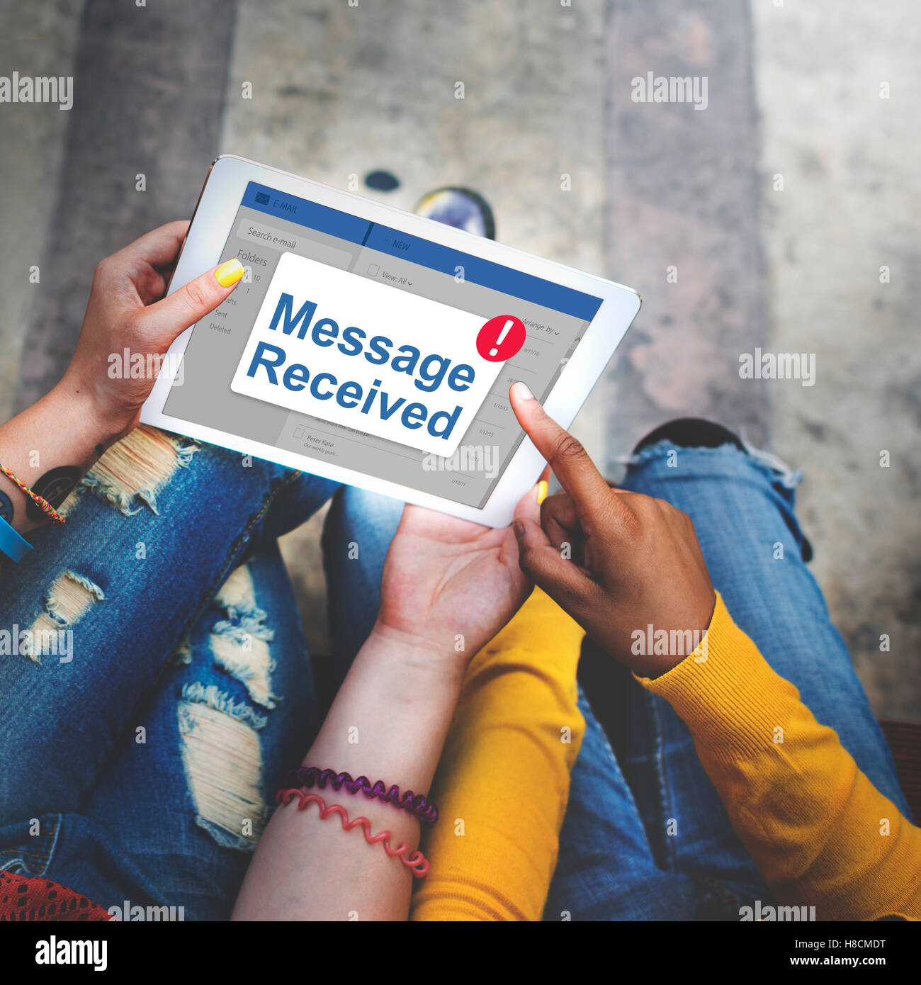 Message Inbox Notification Icon Concept Stock Photo - Alamy