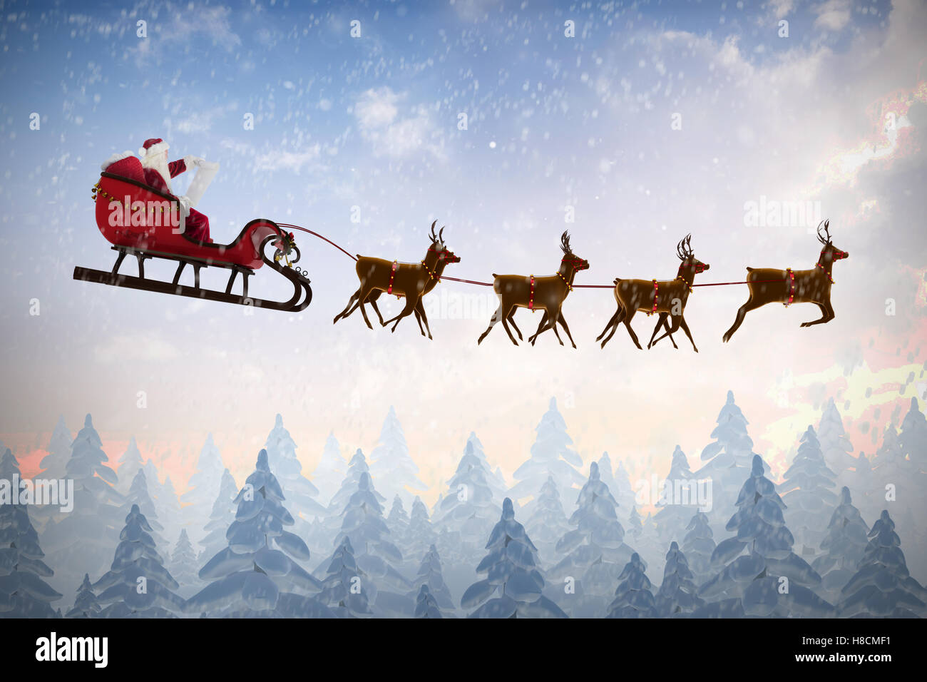 Sleigh red santa side view hi-res stock photography and images - Alamy
