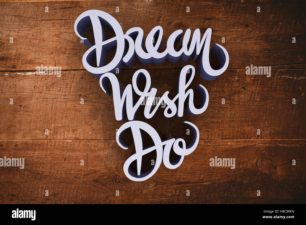 Composite image of digital generated image of dream wish do text over ...