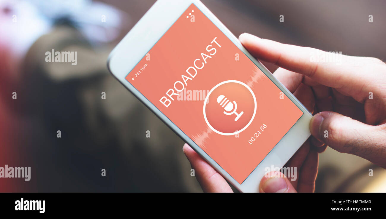 Microphone Audio Podcast Broadcast Media Graphic Concept Stock Photo ...