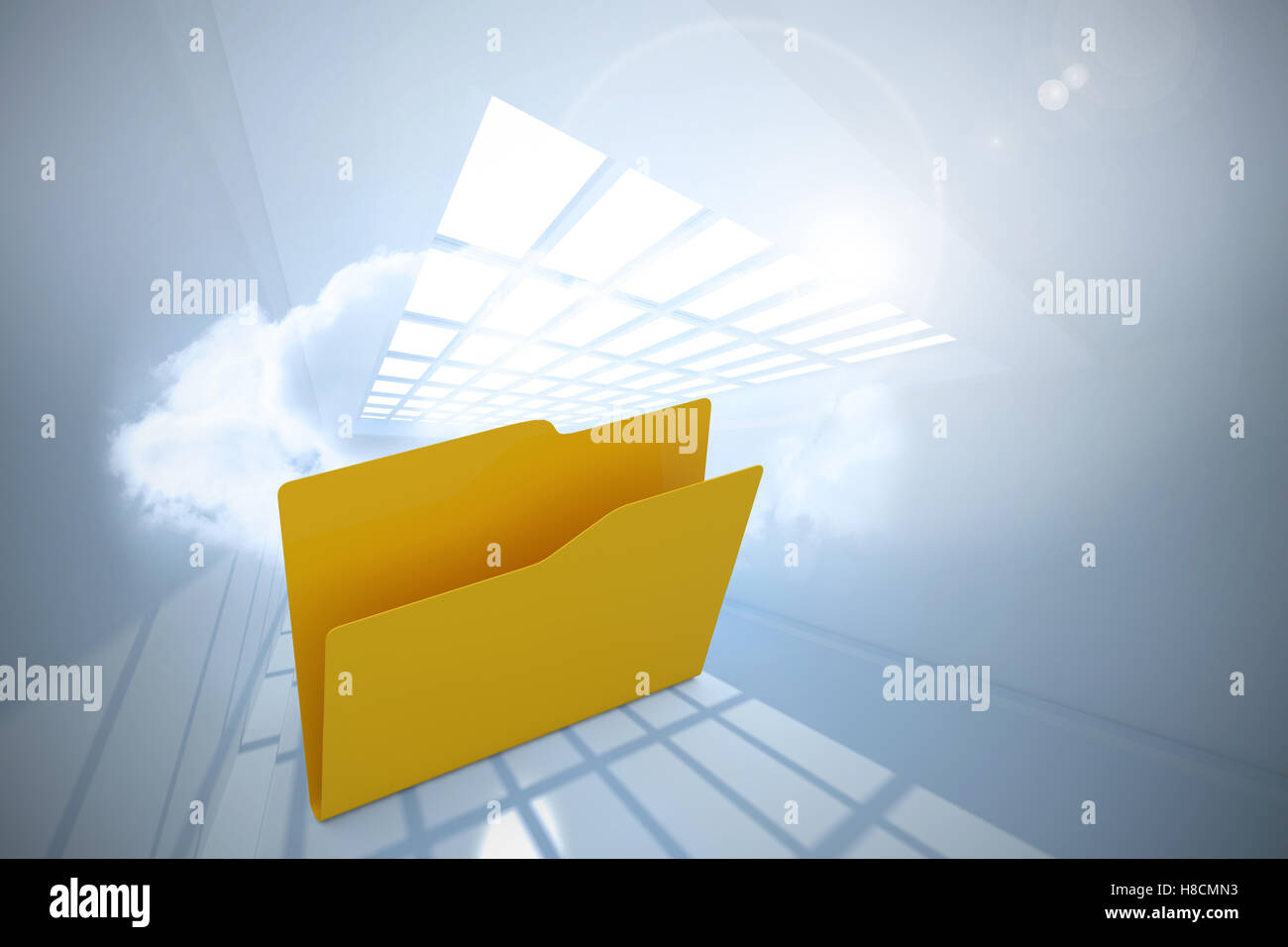 Composite image of empty yellow folder Stock Photo - Alamy