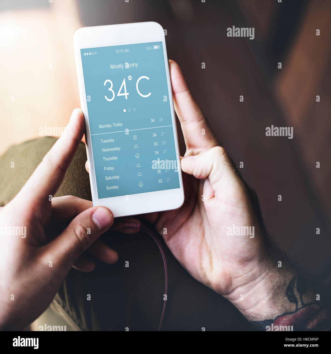 Weather Forecast Temperature Application Concept Stock Photo - Alamy