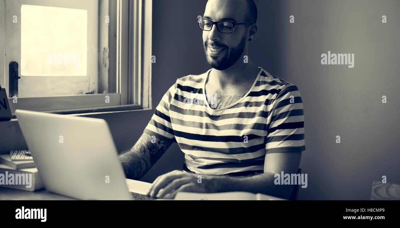 Man Male Laptop Internet Computer Concept Stock Photo - Alamy