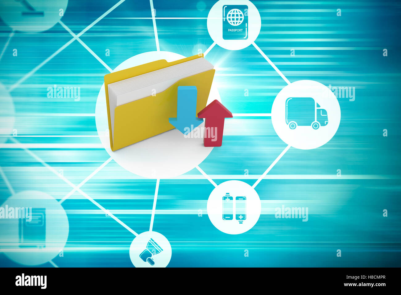 Blue sign folder symbol icon hi-res stock photography and images - Alamy