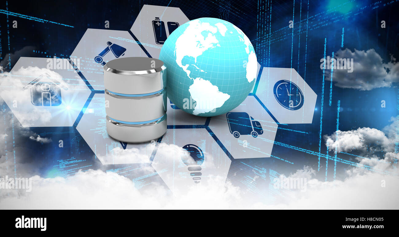 Composite image of computer icons in hexagon shape Stock Photo - Alamy