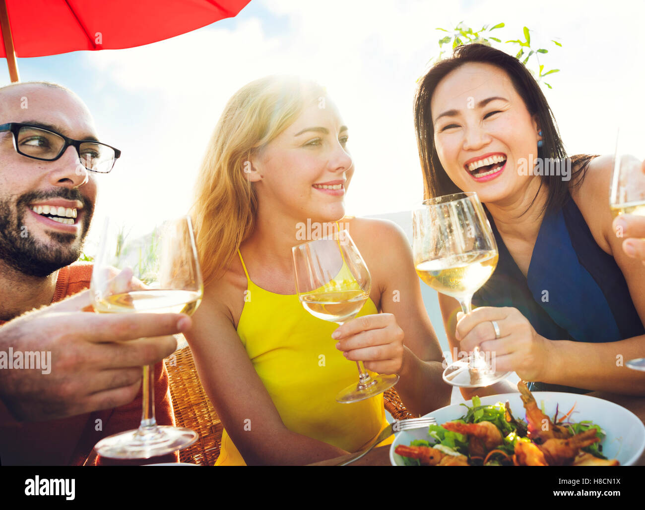 Group Of People Dining Concept Stock Photo - Alamy