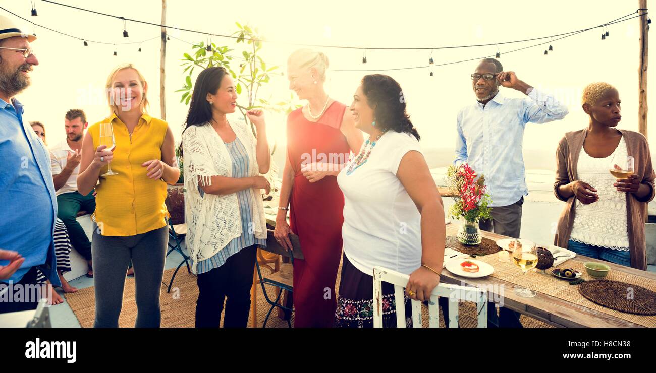 Group Of People Party Concept Stock Photo - Alamy