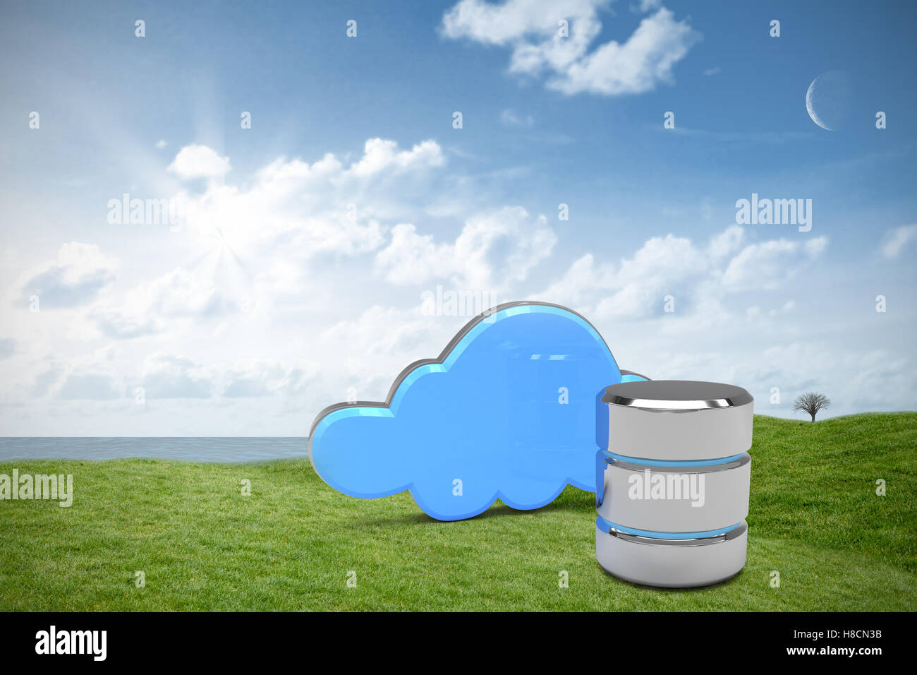 Composite image of hard drive symbol with cloud Stock Photo - Alamy