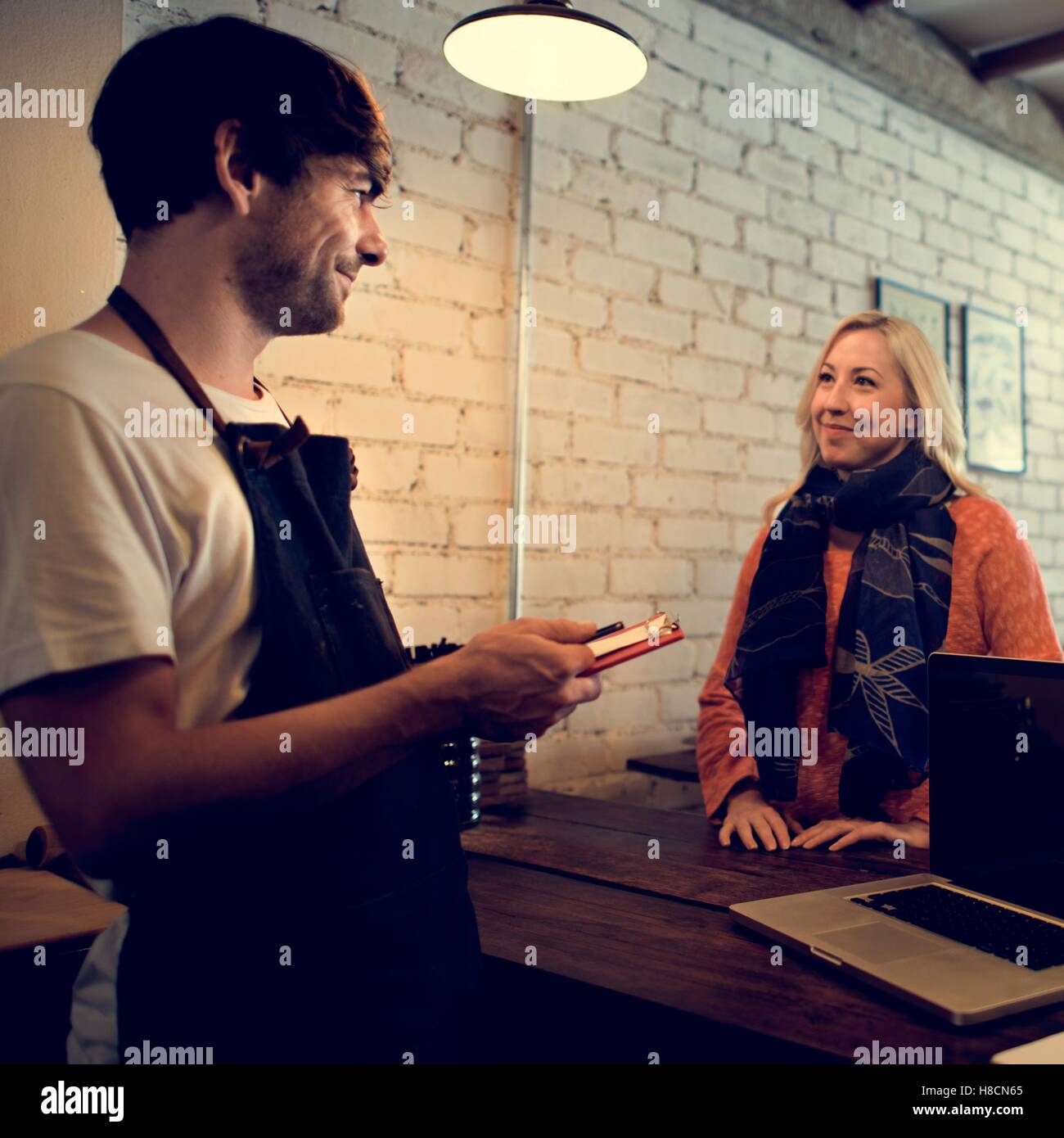 Barista Cafe Restaurant Cafeteria Customer Serve Concept Stock Photo ...