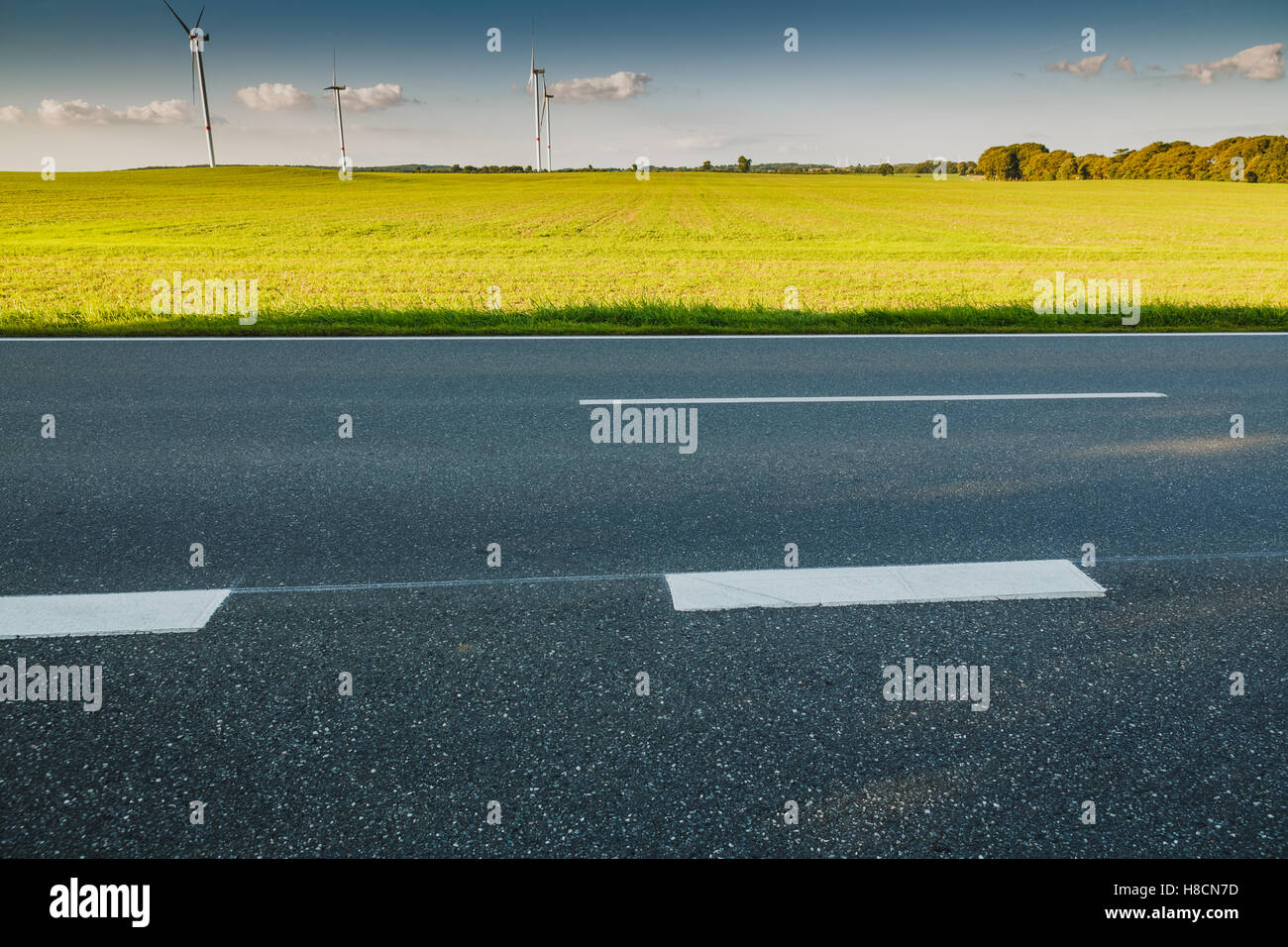 Wind farm road Stock Photo - Alamy