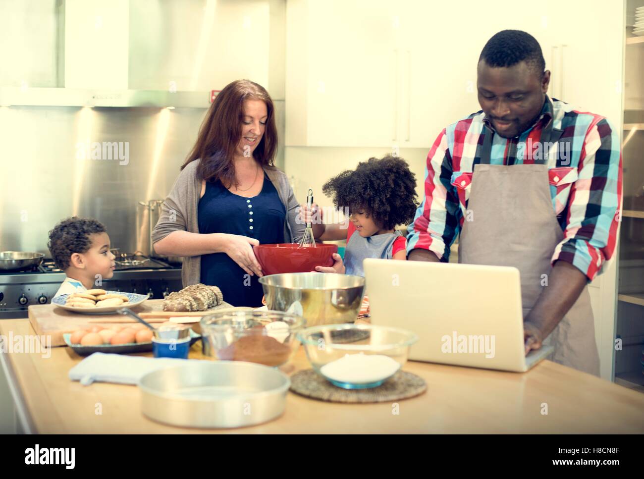 Family Cooking Kitchen Food Togetherness Concept Stock Photo - Alamy