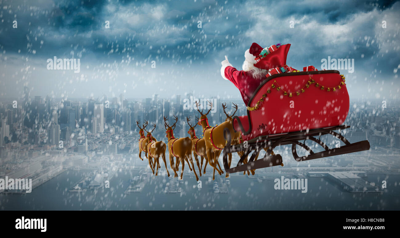 Santa claus riding on sleigh hi-res stock photography and images - Alamy
