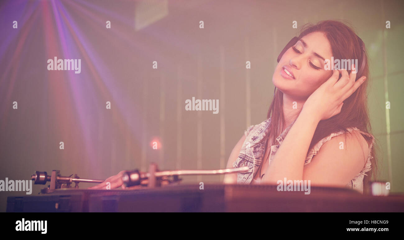 Beautiful dj woman playing music hi-res stock photography and images ...