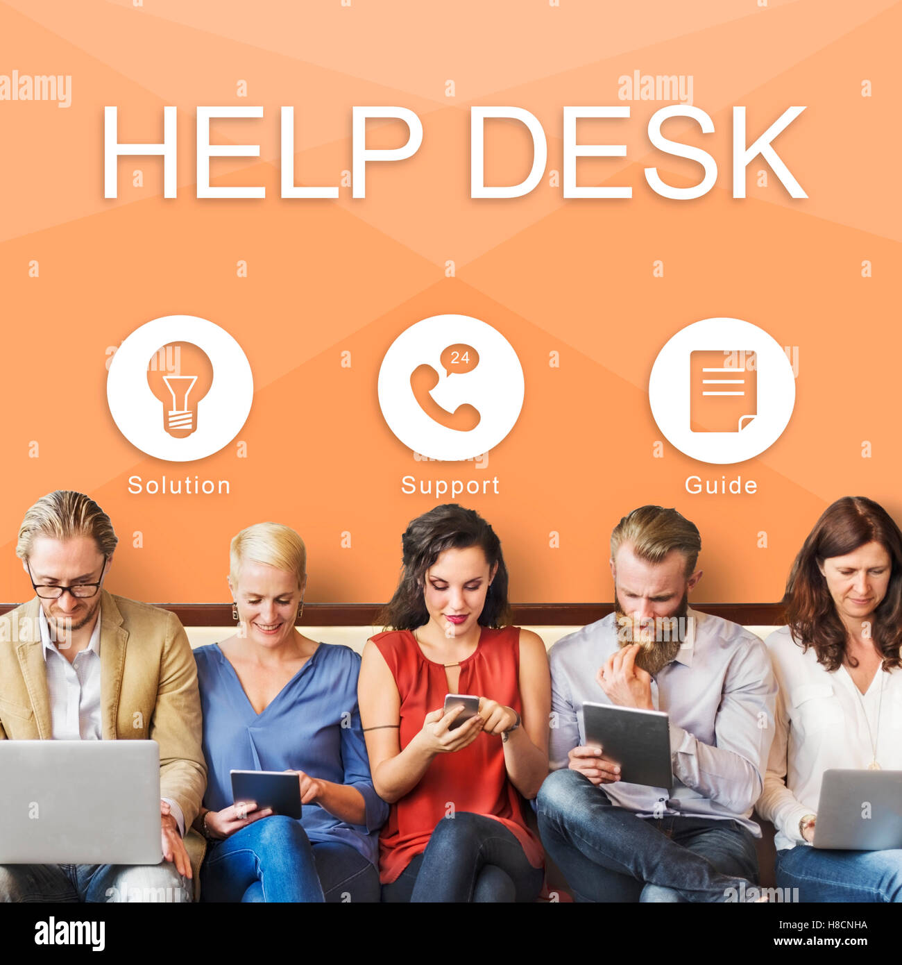Help Desk Contact Us Information Concept Stock Photo - Alamy