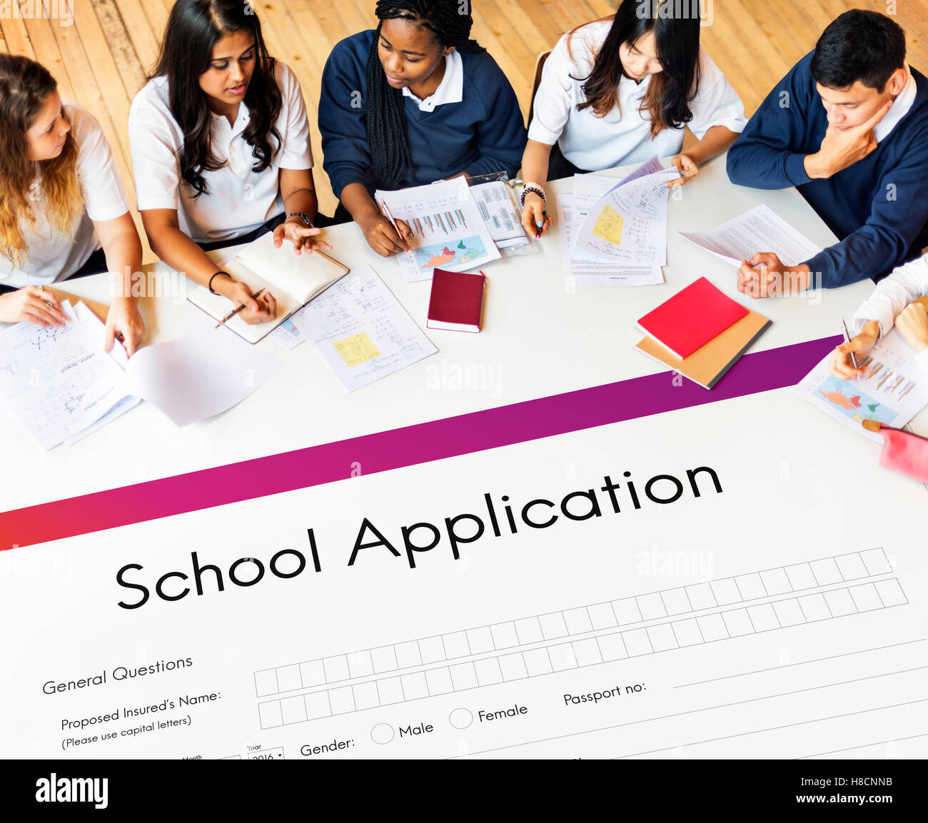 School Application Document Registration Form Concept Stock Photo - Alamy
