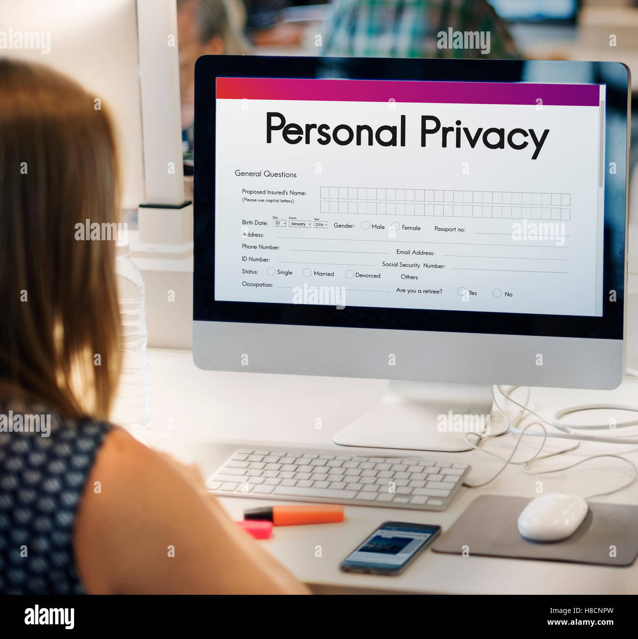 Personal Privacy Protection Form Concept Stock Photo - Alamy