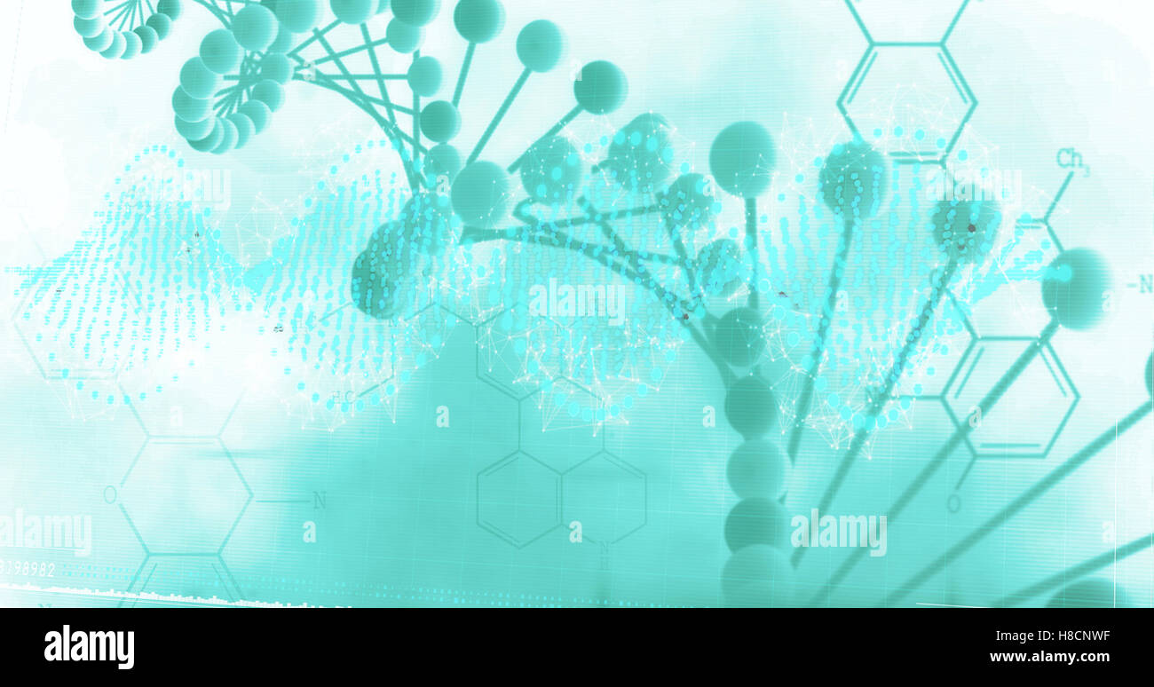 Panoramic view of dna pattern on screen Stock Photo - Alamy