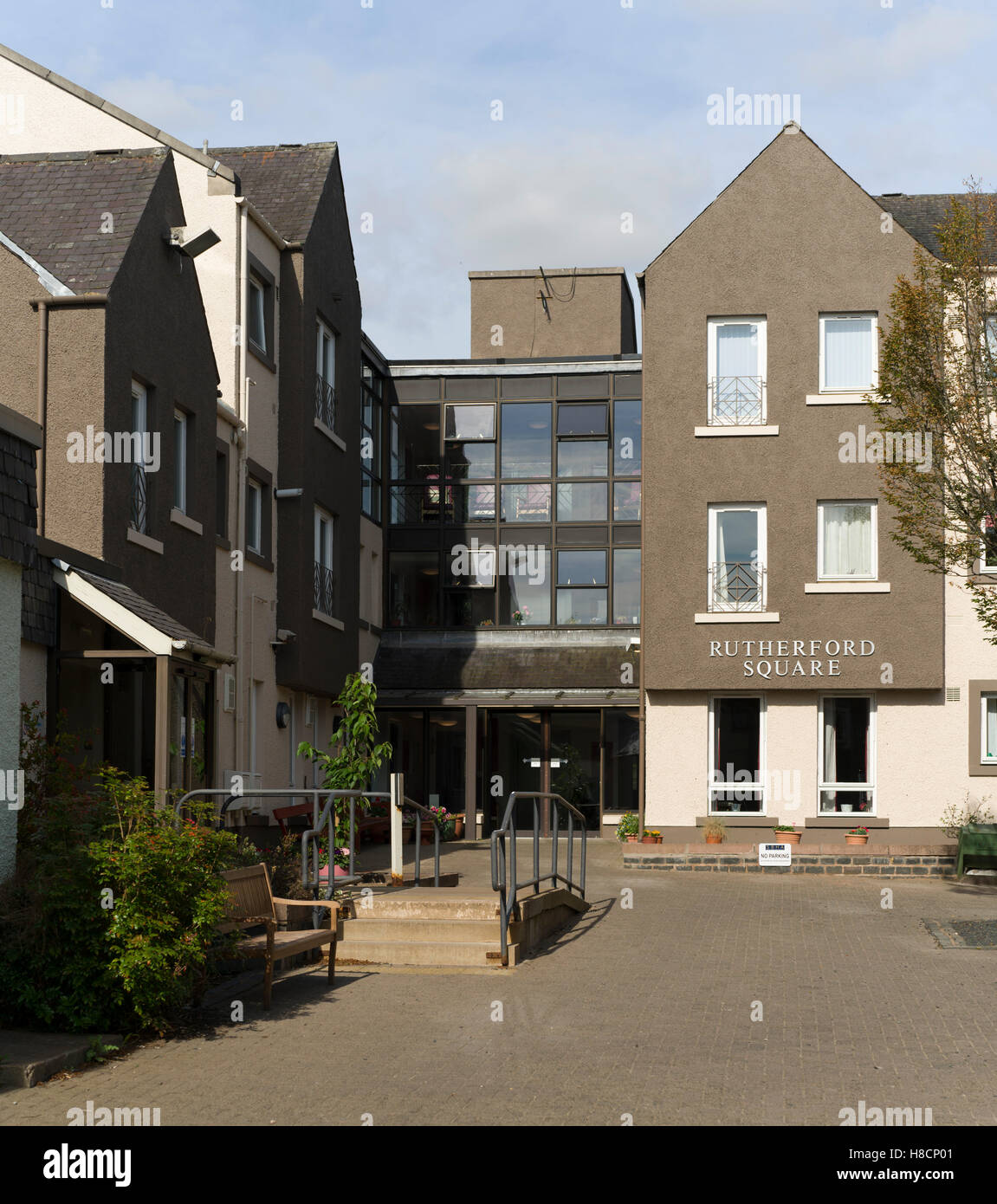Kelso, Scottish Borders, UK - old folks' home, Rutherford Square Stock ...
