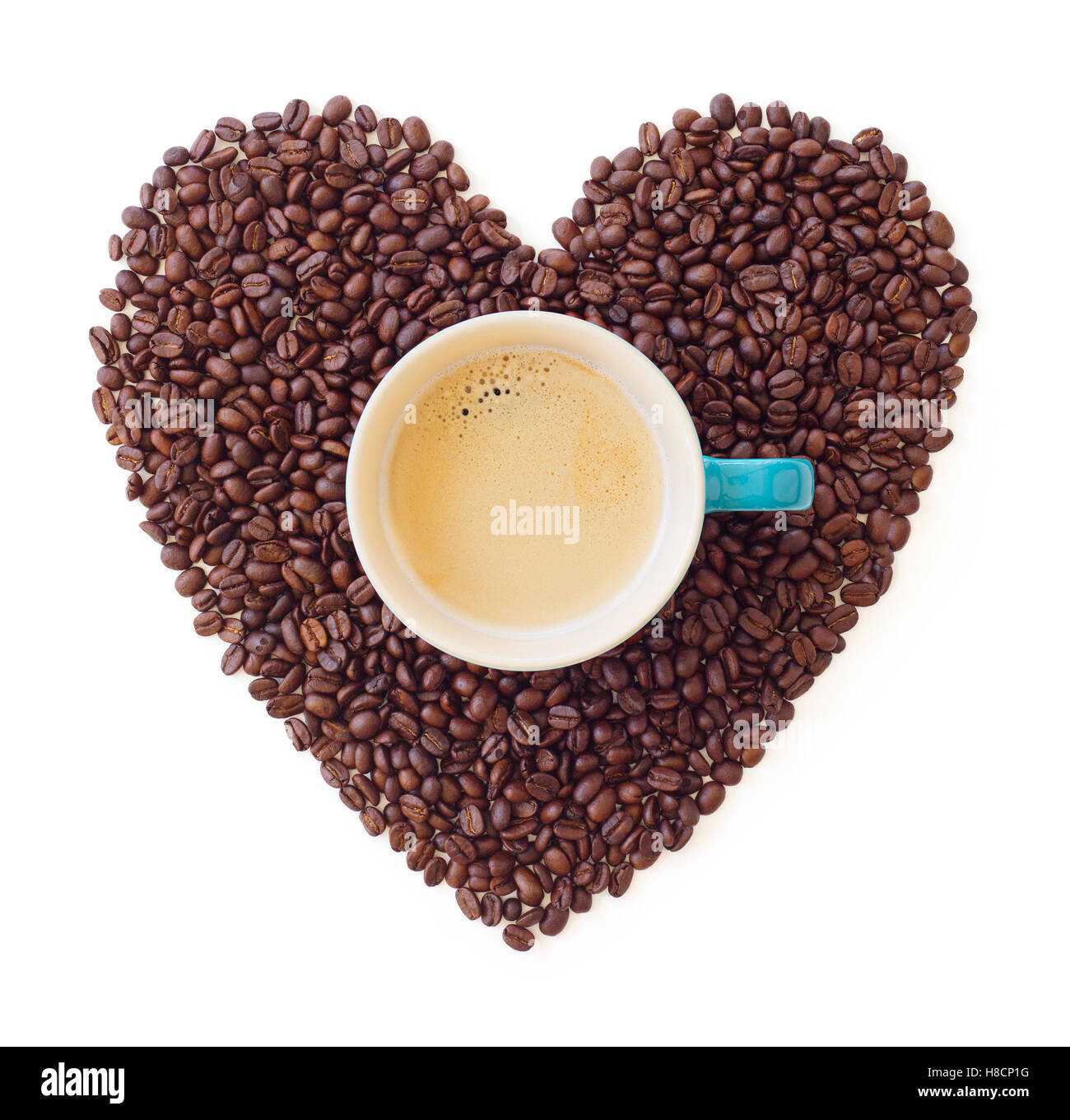Heart coffee cup above view hi-res stock photography and images - Alamy