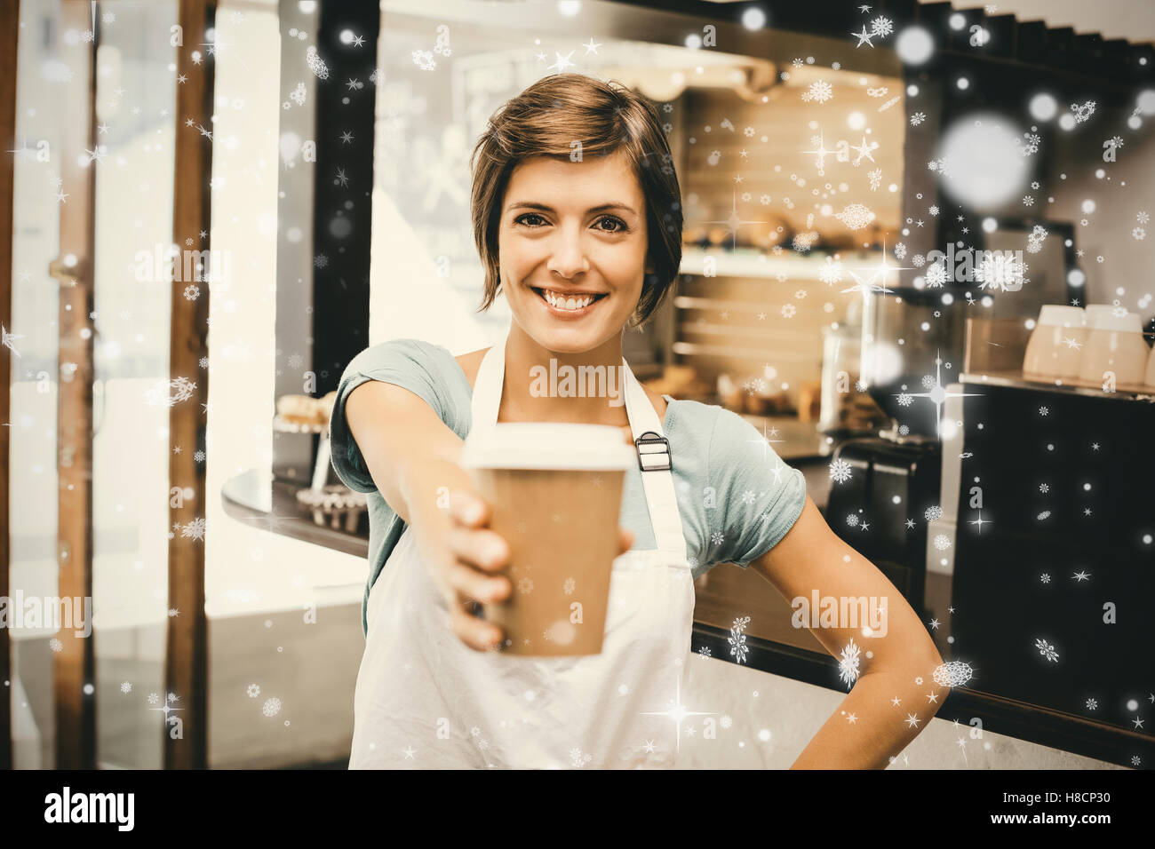 Composite image of snow falling Stock Photo - Alamy