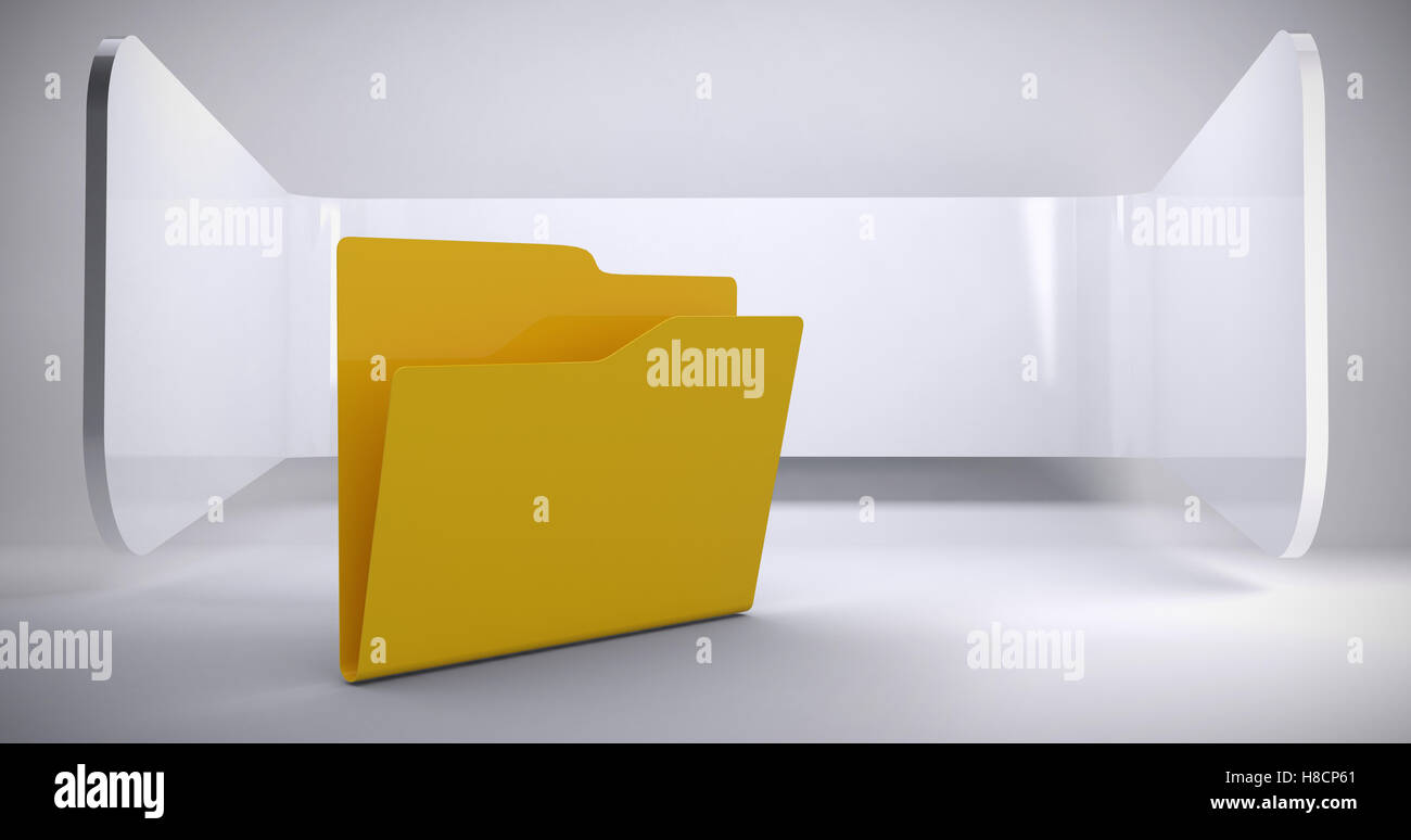 Composite image of illustration of empty yellow folder Stock Photo - Alamy