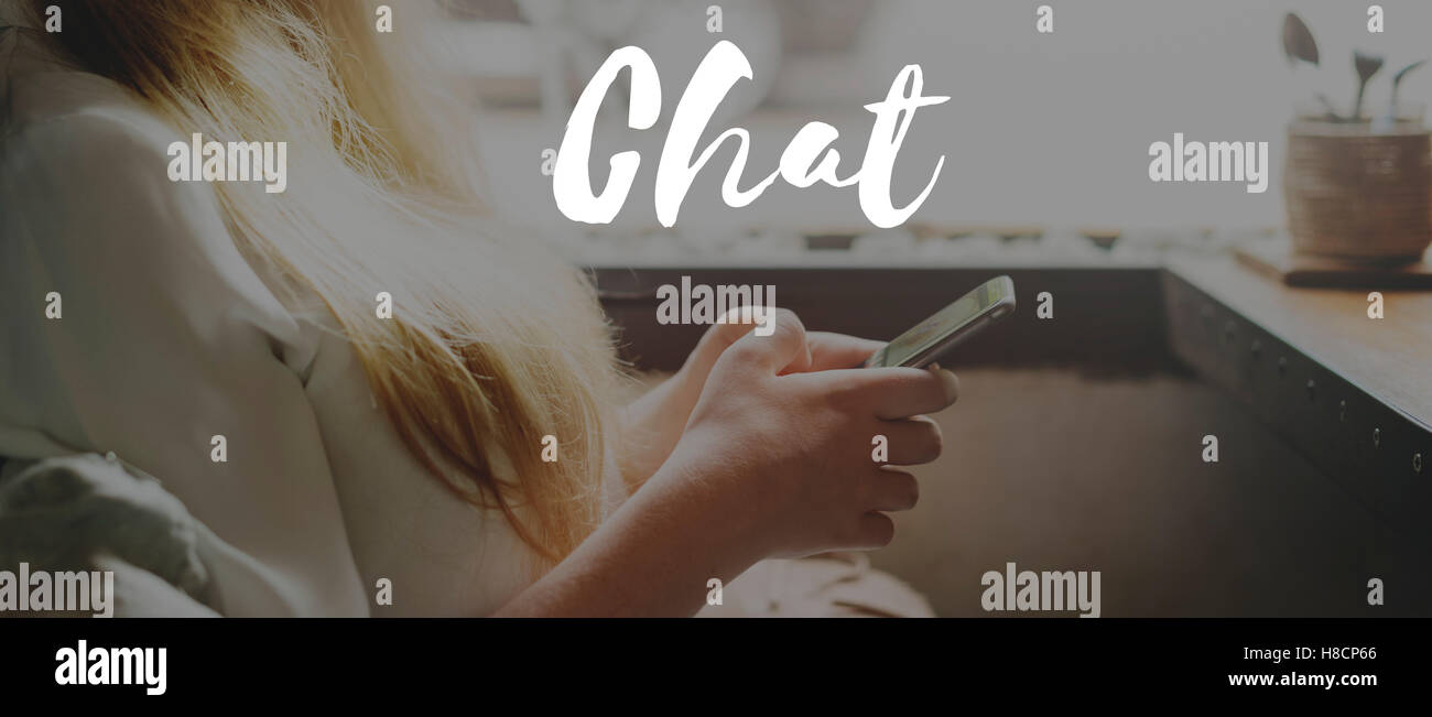 Chat Chatting Communication Connect Message Concept Stock Photo - Alamy