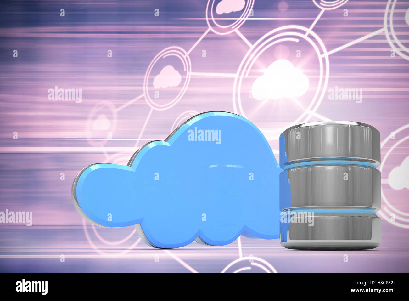 Composite image of database server icon and cloud Stock Photo - Alamy