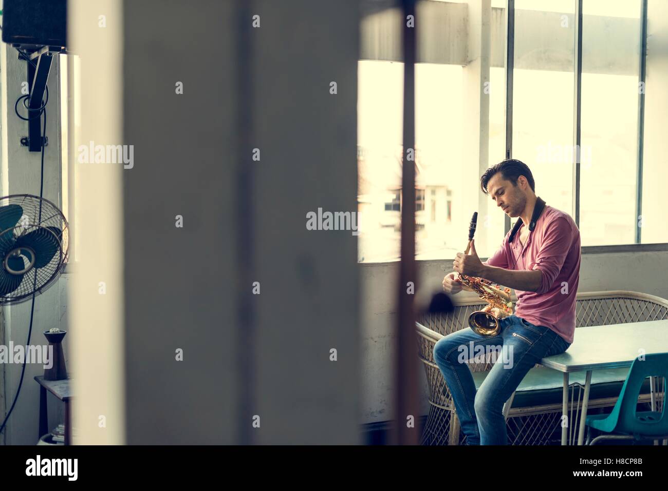 Saxophone Symphony Musician Jazz Instrument Concept Stock Photo - Alamy