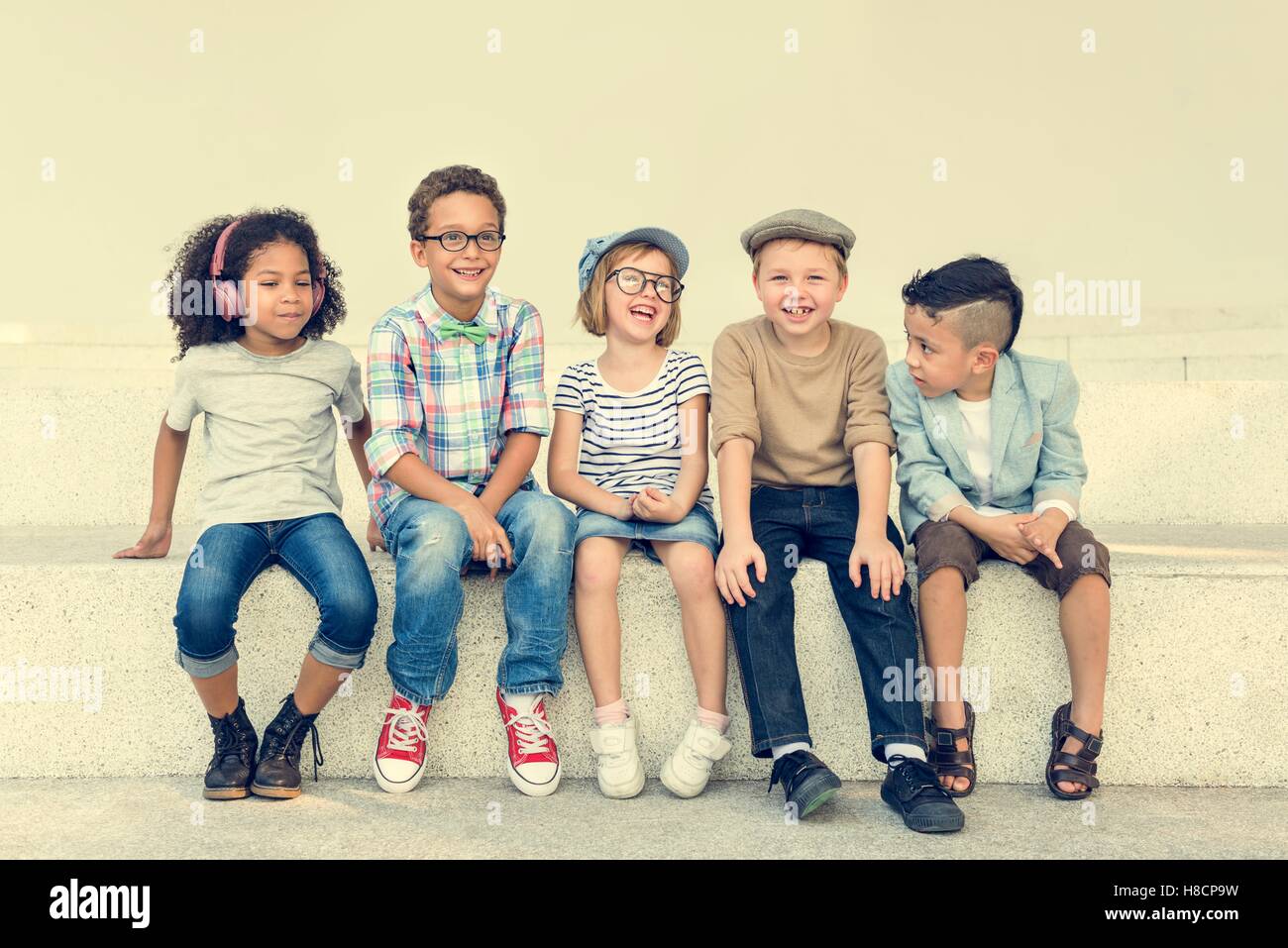 Casual Children Cheerful Cute Friends Kids Concept Stock Photo - Alamy