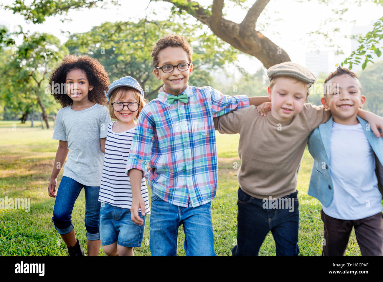 Casual Children Cheerful Cute Friends Kids Joy Concept Stock Photo - Alamy