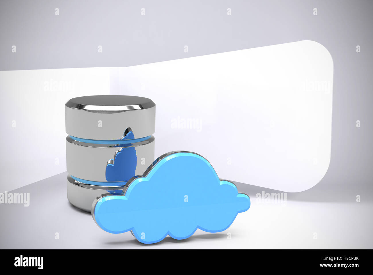 Composite image of database server icon with blue cloud Stock Photo - Alamy