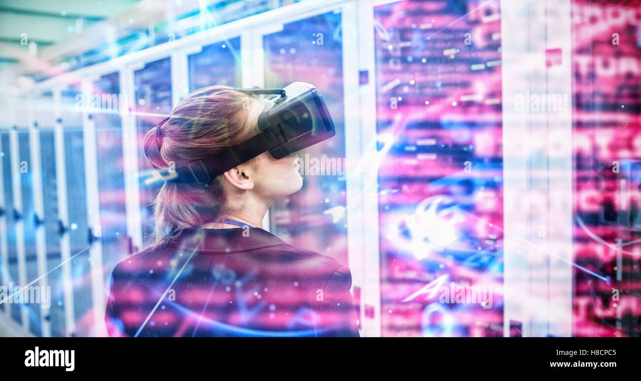 Composite image of blue and red technology interface Stock Photo - Alamy