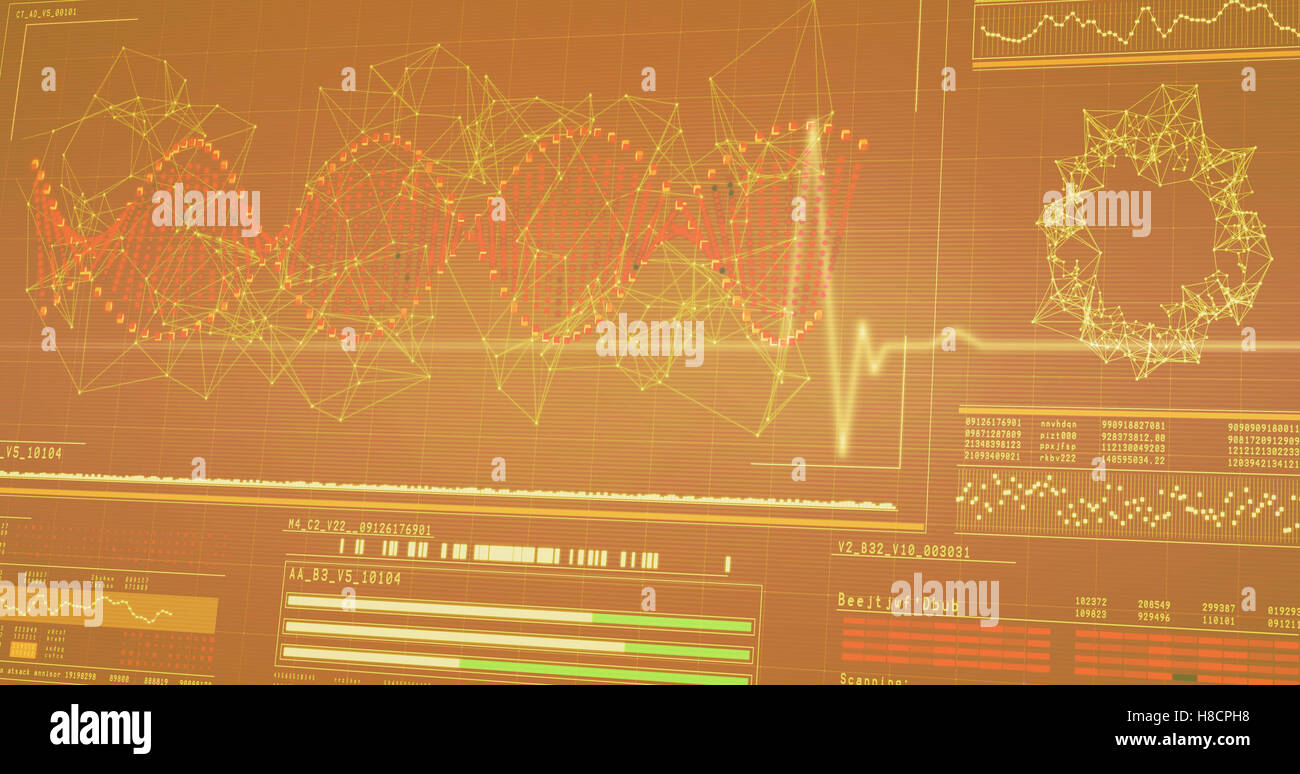 Panoramic view of DNA helix pattern on device screen Stock Photo - Alamy