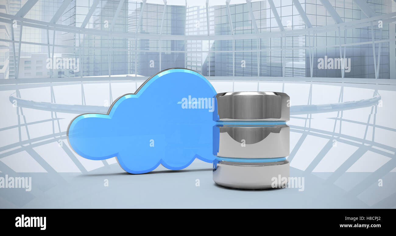 Composite image of database server icon with lock and cloud Stock Photo ...