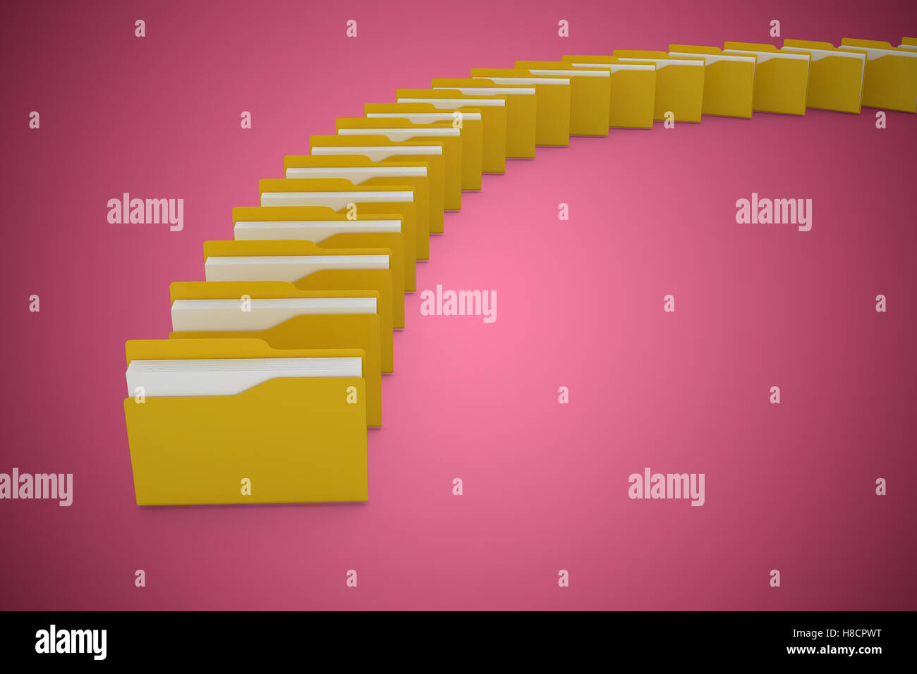 Composite image of illustration of yellow folders Stock Photo - Alamy