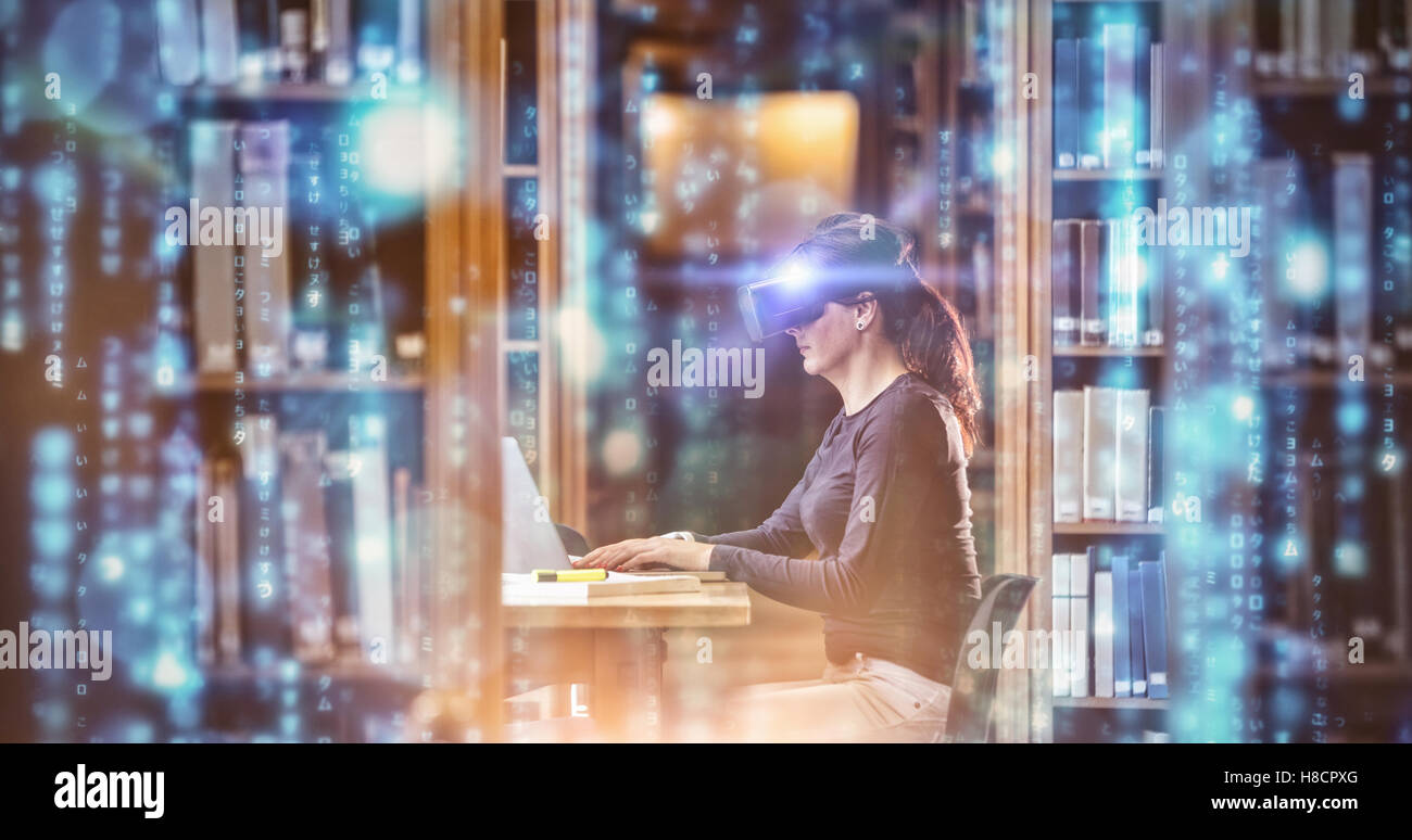 Composite image of digitally generated black and blue matrix Stock ...