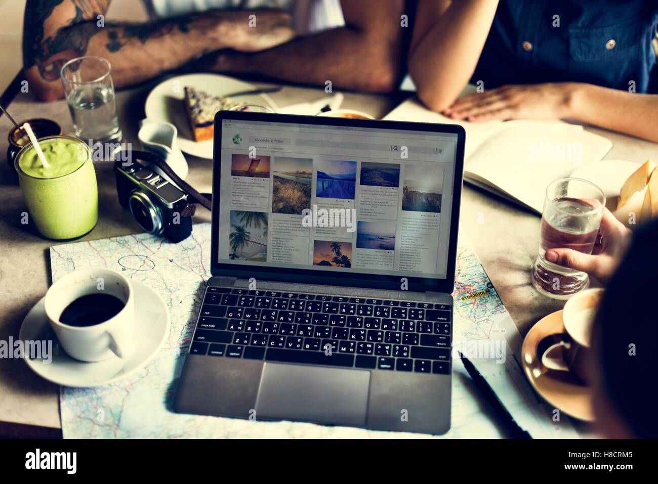 Person Browsing Internet On Laptop Concept Stock Photo - Alamy