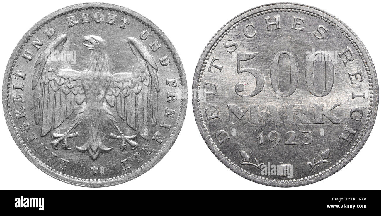 500 Mark coin formerly used in the German Reich Stock Photo - Alamy
