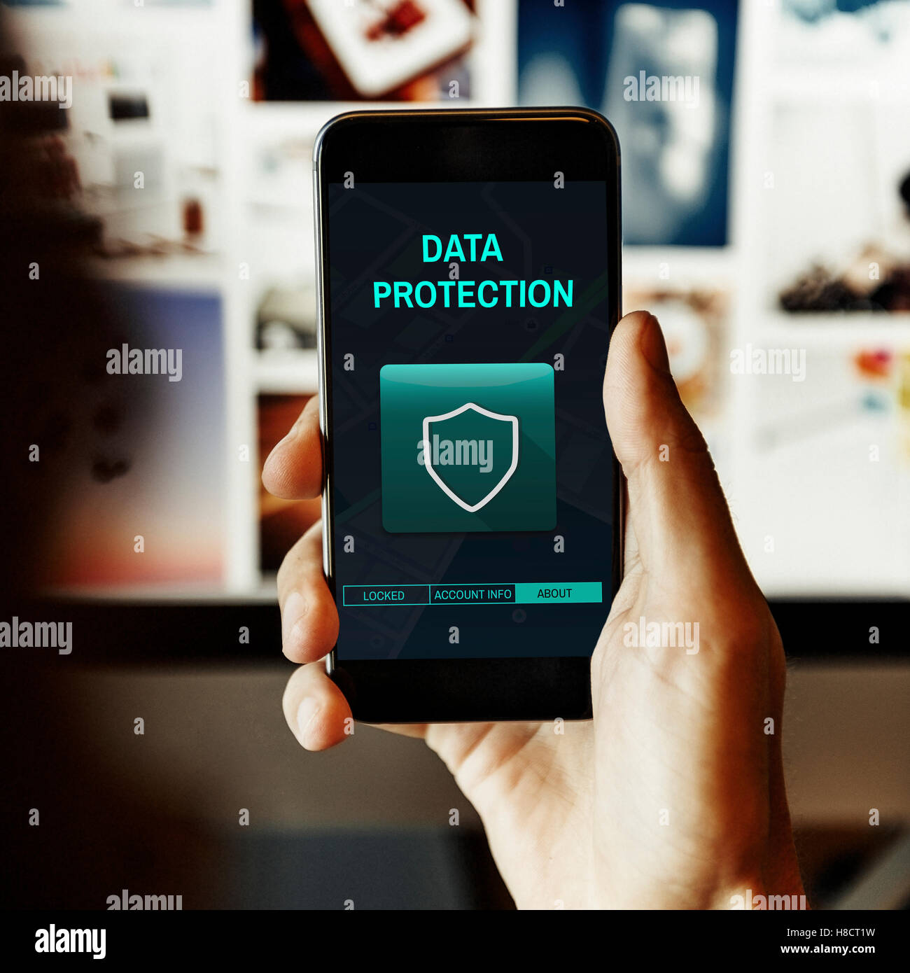 Data Protection Shield Secured Permission Graphic Concept Stock Photo ...