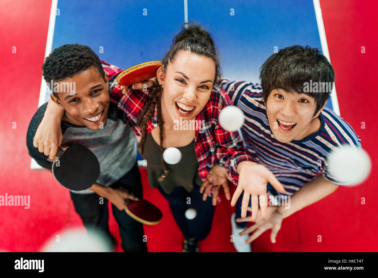 Table Tennis Ping-Pong Friends Sport Concept Stock Photo - Alamy